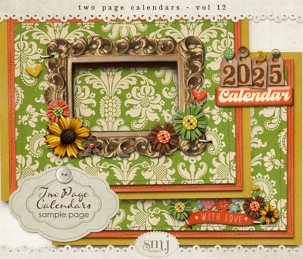 Two Page Calendars Vol 12 | Shabby Miss Jenn Designs
