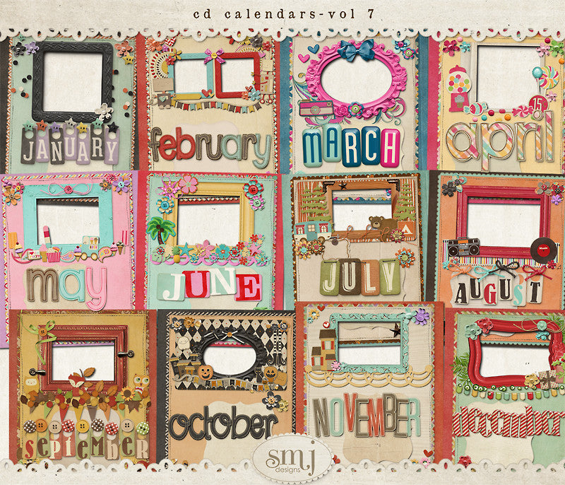CD Case Calendars Vol 7 | Shabby Miss Jenn Designs