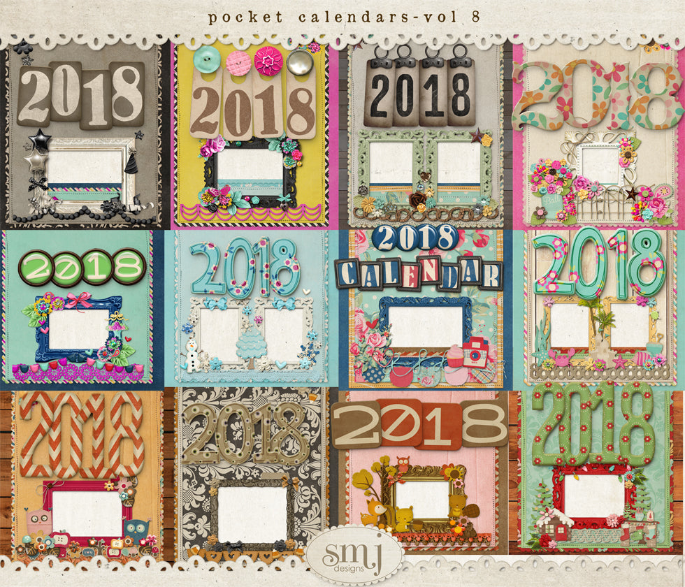 Pocket Calendars Vol 8 | Shabby Miss Jenn Designs