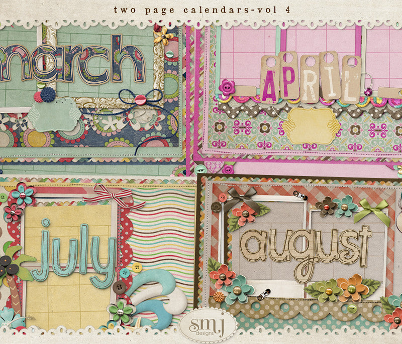 Two Page Calendars Vol 4 | Shabby Miss Jenn Designs