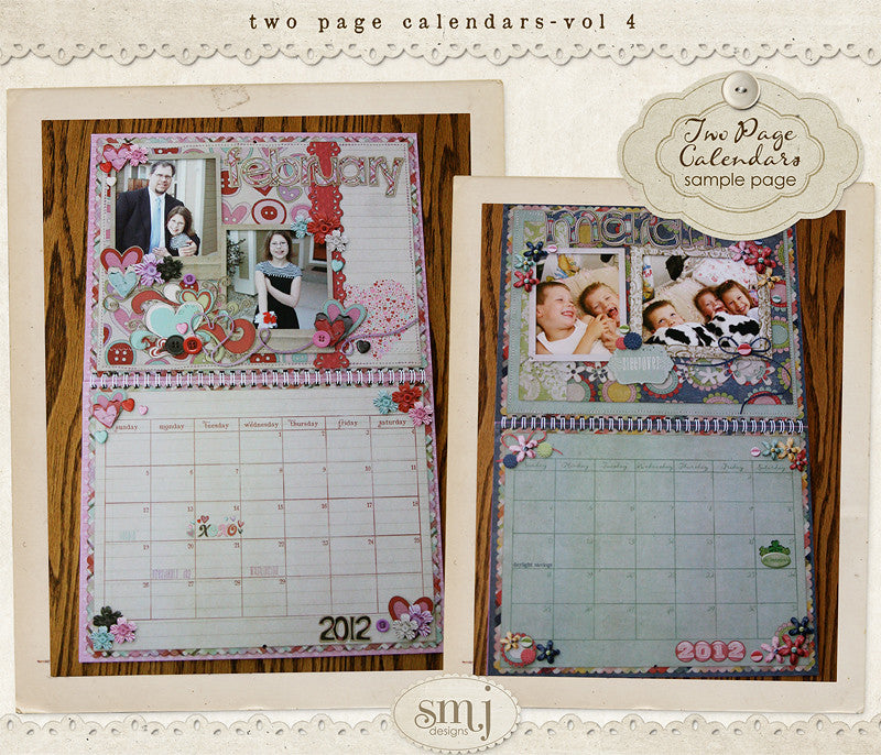Two Page Calendars Vol 4 | Shabby Miss Jenn Designs