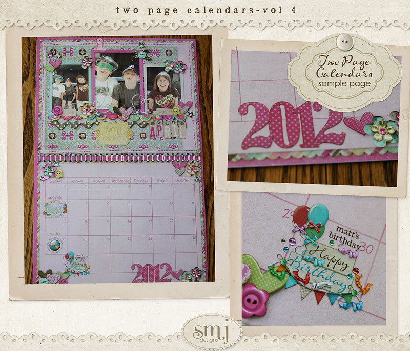 Two Page Calendars Vol 4 | Shabby Miss Jenn Designs
