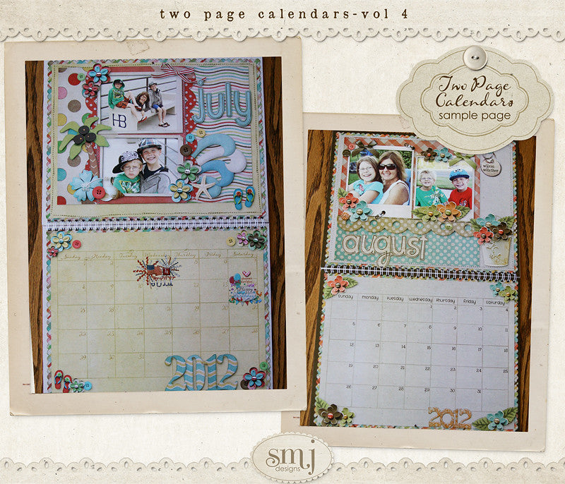 Two Page Calendars Vol 4 | Shabby Miss Jenn Designs