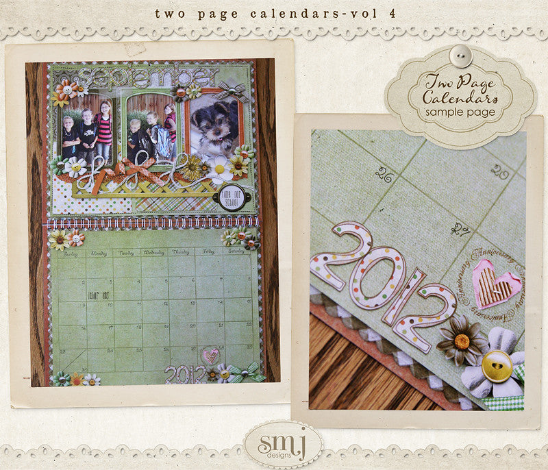 Two Page Calendars Vol 4 | Shabby Miss Jenn Designs