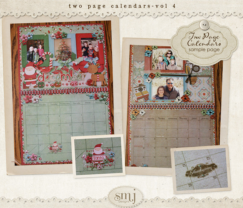 Two Page Calendars Vol 4 | Shabby Miss Jenn Designs
