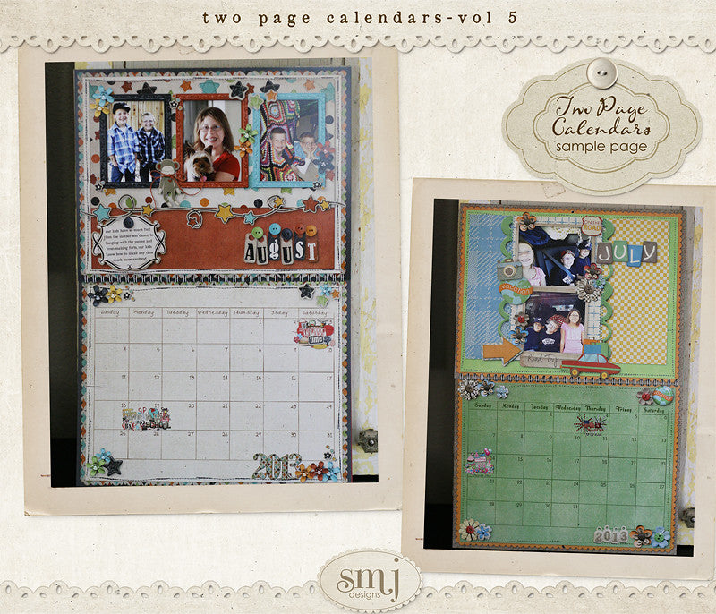 Two Page Calendars Vol 5 | Shabby Miss Jenn Designs