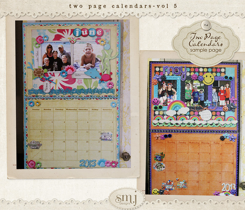 Two Page Calendars Vol 5 | Shabby Miss Jenn Designs
