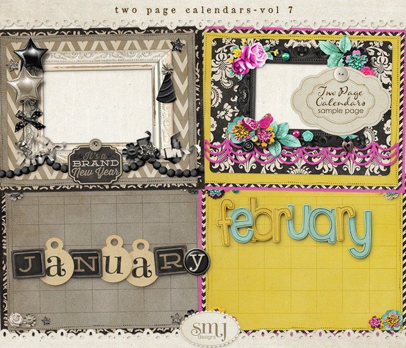 Two Page Calendars Vol 7 | Shabby Miss Jenn Designs