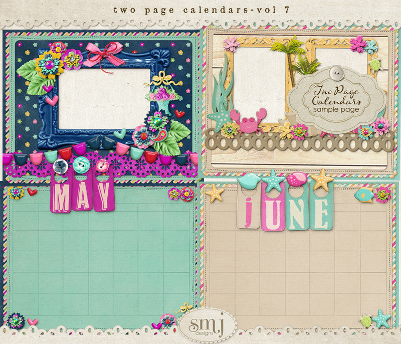 Two Page Calendars Vol 7 | Shabby Miss Jenn Designs