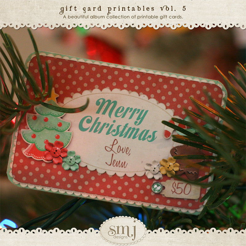 Gift Card Printables Vol 5 | Shabby Miss Jenn Designs