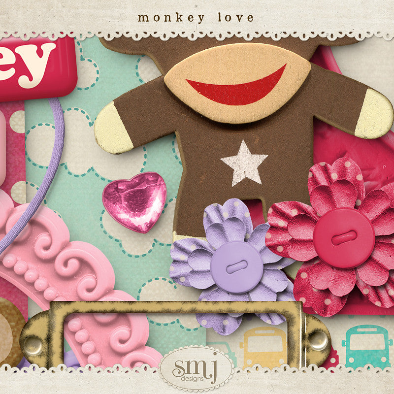Monkey Love | Shabby Miss Jenn Designs